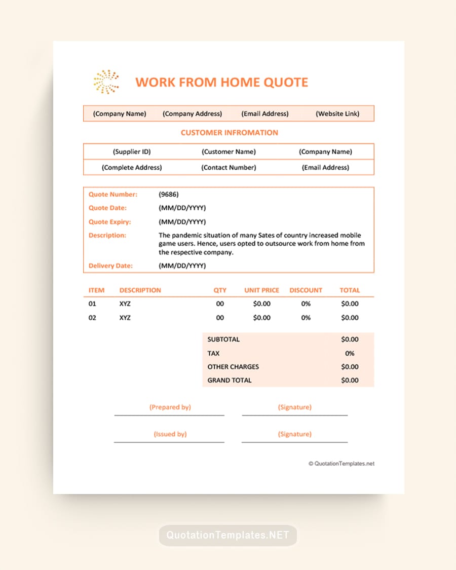 Graphic Design Quote Template - Word