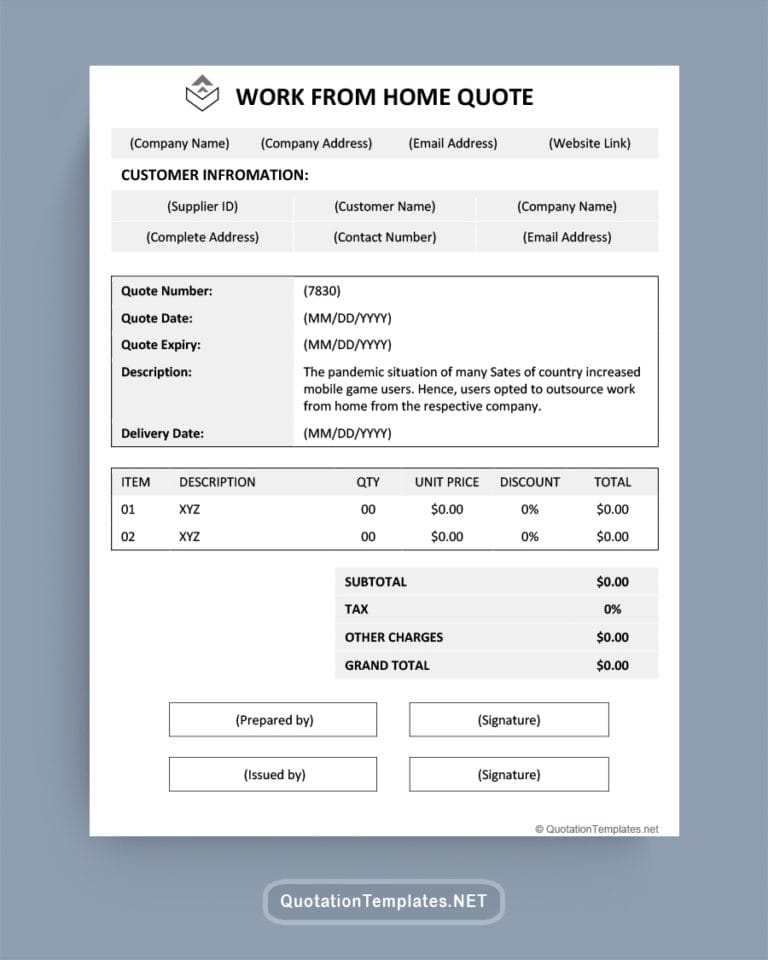 Graphic Design Quote Template - Word